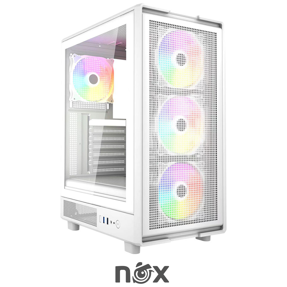 Gaming Setif - CASE NOX APEX FLOW 4FAN RGB WHITE