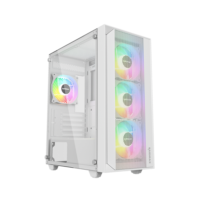 Gaming Setif - CASE RAIDMAX V100 4FAN WHITE RGB