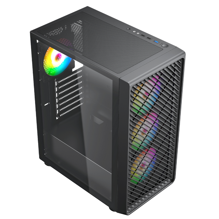 Gaming Setif - CASE RAIDMAX V211 4FAN BLACK RGB