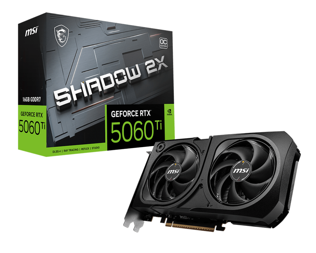 Gaming Setif - GPU RTX 5060 TI 16GB OC MSI SHADOW X2 PLUS BLACK