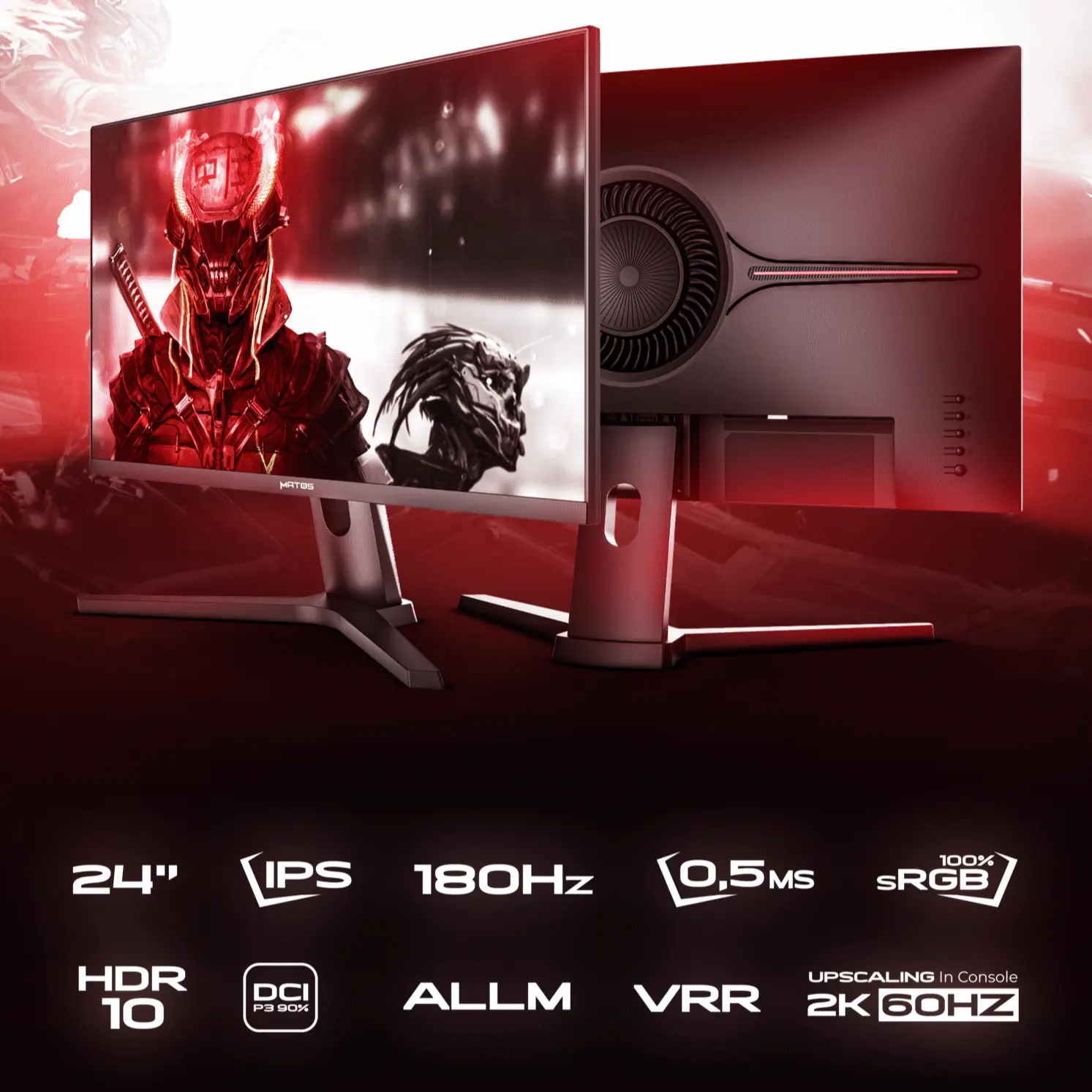 MONITEUR MATOS MSG238 CHALLENGER 180HZ IPS 24 POUCE BLACK FHD CONSOLE ...