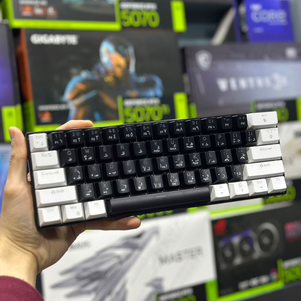 Gaming Setif - CLAVIER MECANIQUE GAMING GMK-610 BLACK-WHITE BLUE-SWITCH RGB